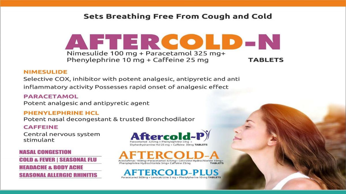Nimesulide + Paracetamol + Phenylephrine + Caffeine Tablet Manufacturer, Supplier and Franchise