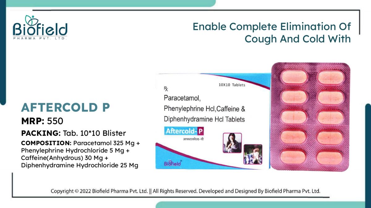 Paracetamol + Diphenhydramine + Phenylephrine + Caffeine Tablets ...