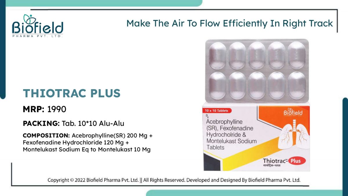 Acebrophylline + Montelukast Sodium + Fexofenadine Hydrochloride Tablet ...