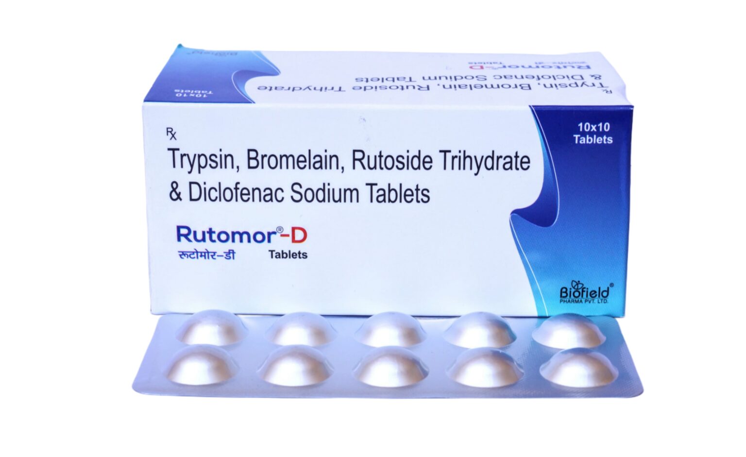 Trypsin + Bromelain + Rutoside Trihydrate + Diclofenac Sodium Tablet