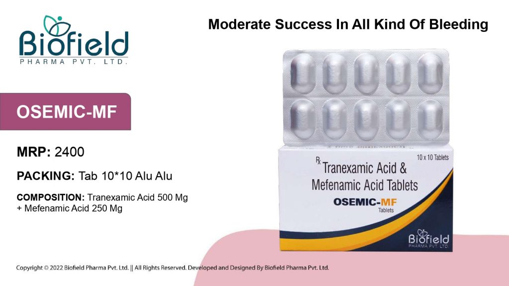 Tranexamic + Mefenamic Acid Tablet Manufacturer, Supplier and Franchise