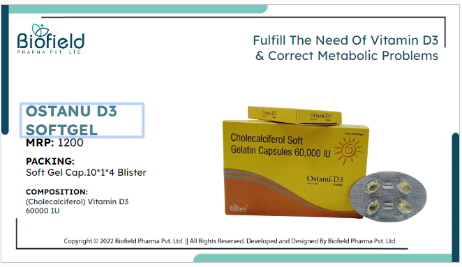 Vitamin D3 60000 IU Softgel Capsules Manufacturer, Supplier and Franchise